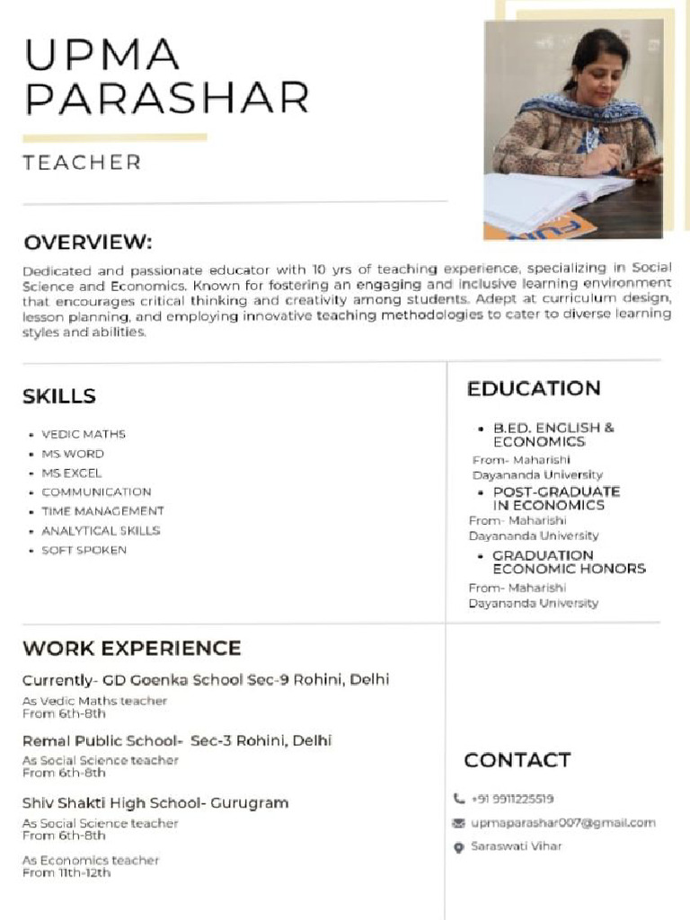 Upma Parashar CV | PDF