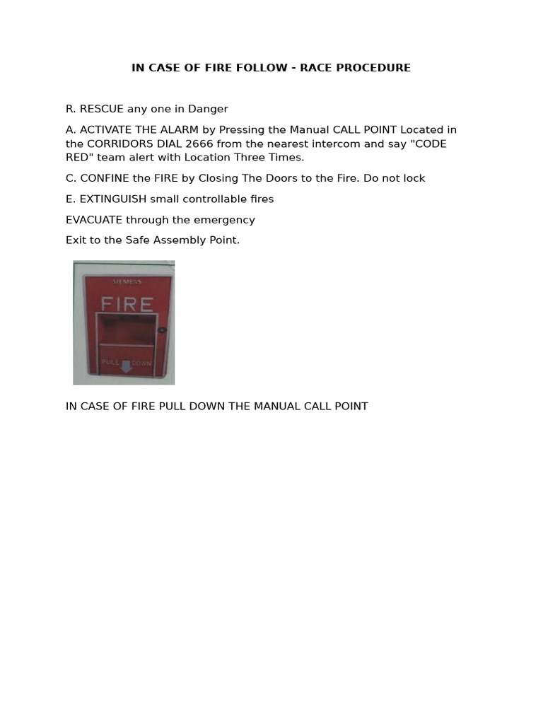 In Case of Fire Follow - Race Procedure | PDF