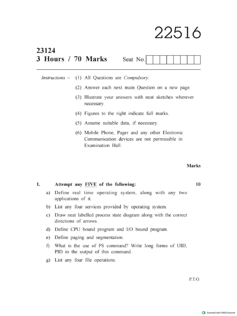 22516 2023 Winter Question Paper[Msbte Study Resources] | PDF