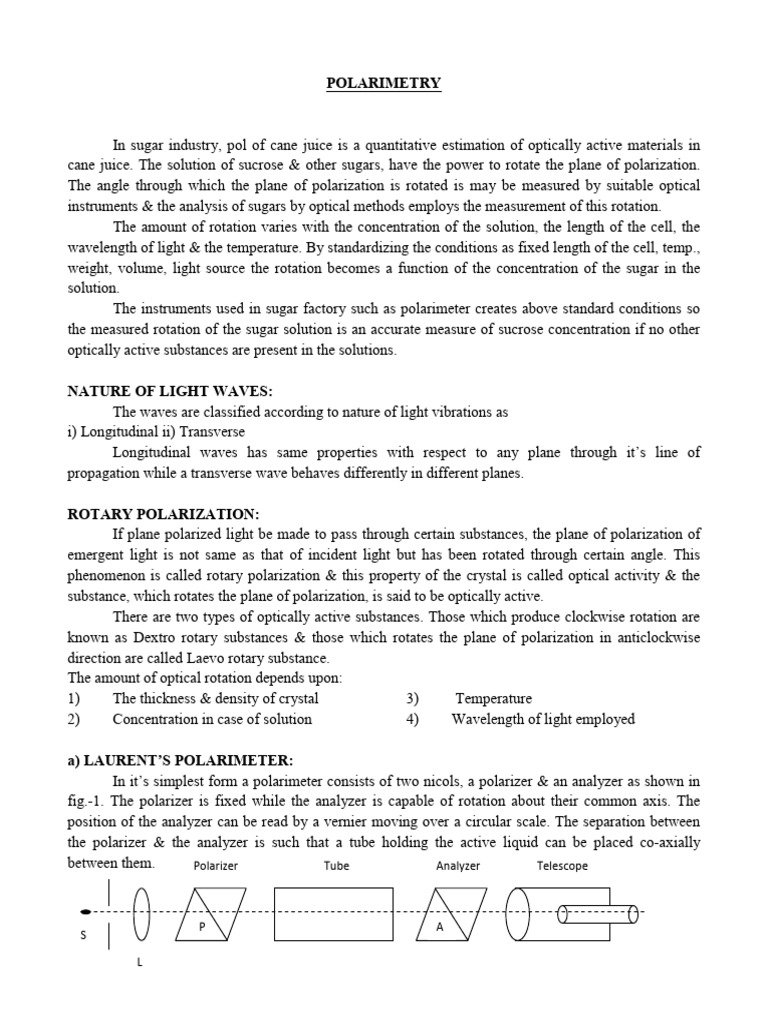Polarimetery & Refractometry | PDF | Refractive Index | Polarization ...