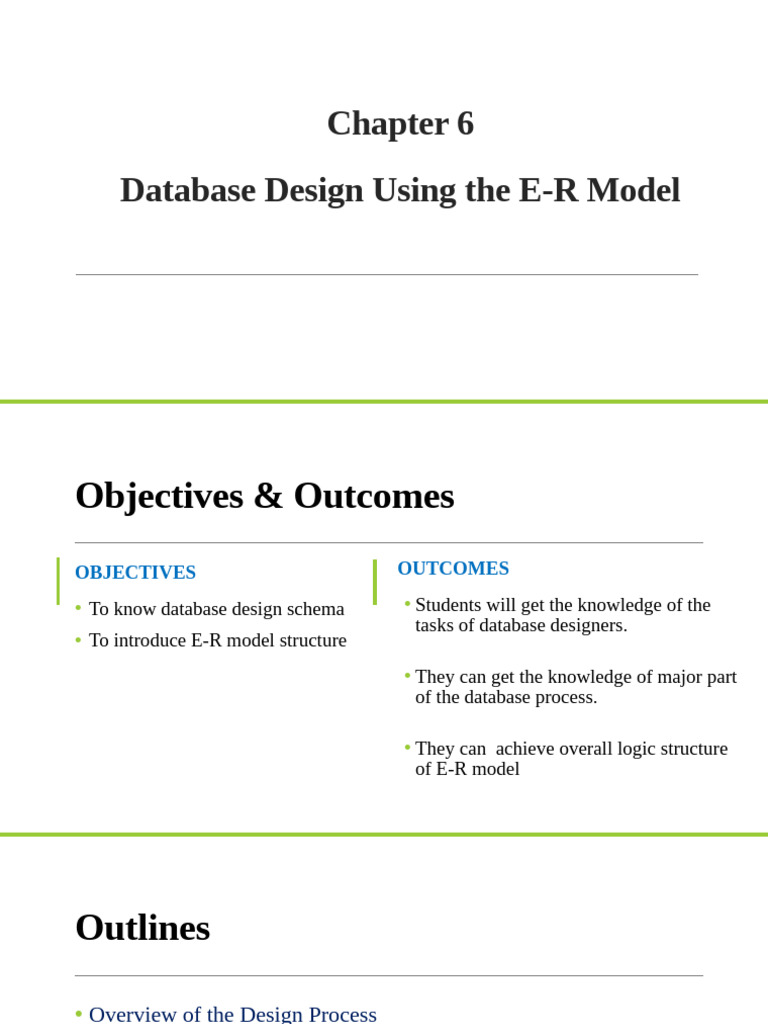 2124 Database Design Using The E R Model Chapter 6 Lecture Pdf Conceptual Model Databases