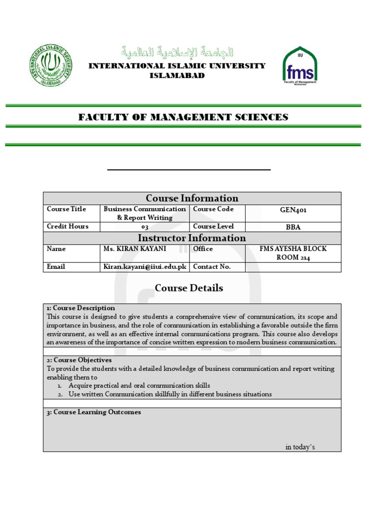BCRW Course Outline S2023. | PDF | Lecture | Communication