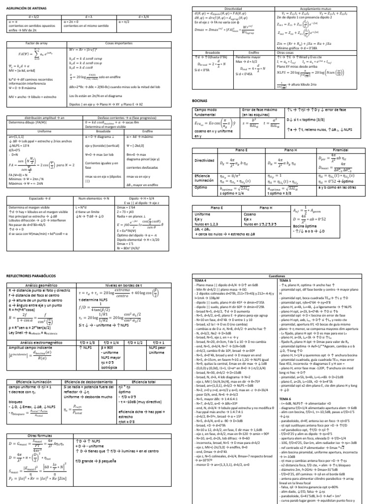 Formulario 3 | PDF | Ingenieria Eléctrica | Tecnología de radio