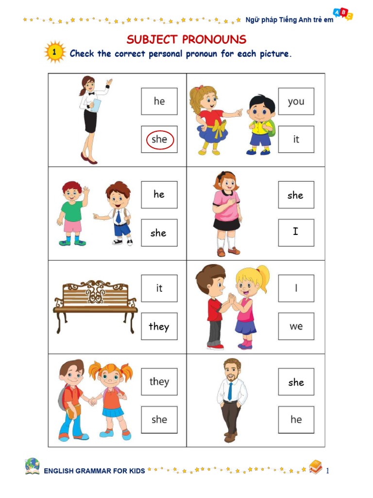 Grammar 1 - Pronoun Worksheet | PDF | English Grammar | Languages