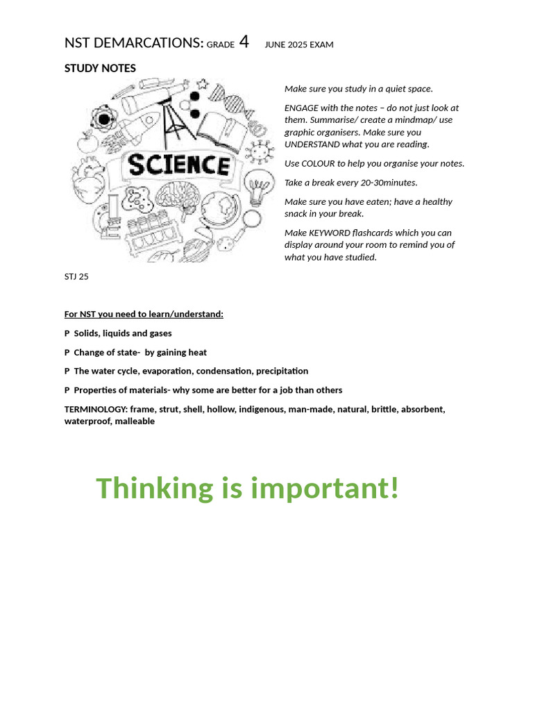 Study Notes - NST Demarc Grade 4 | PDF