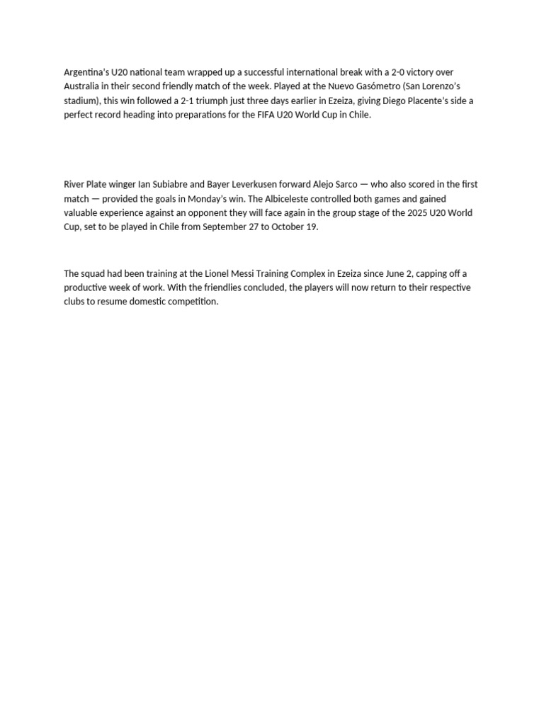 Argentina's U20-WPS Office | PDF