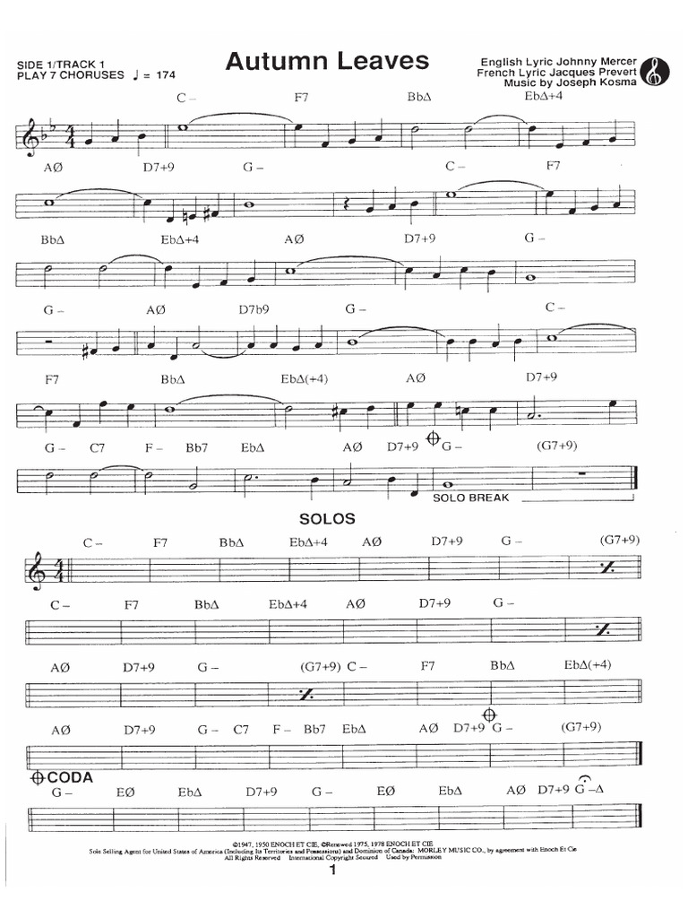 Chet Baker Autumn Leaves GM | PDF