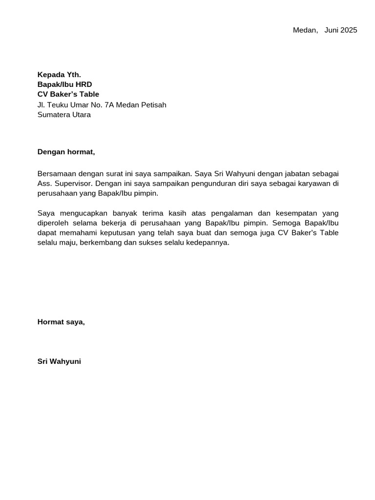 Surat Resign | PDF