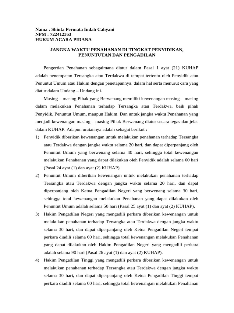 Shinta HK Pidana | PDF