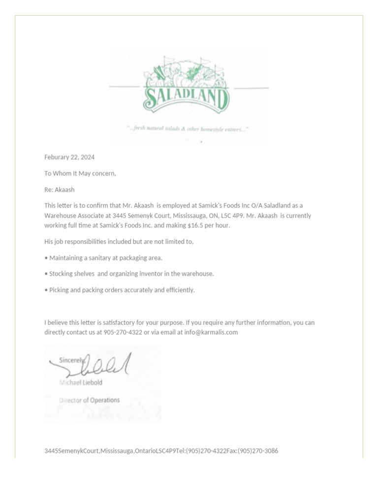 Job Letter Akash | PDF