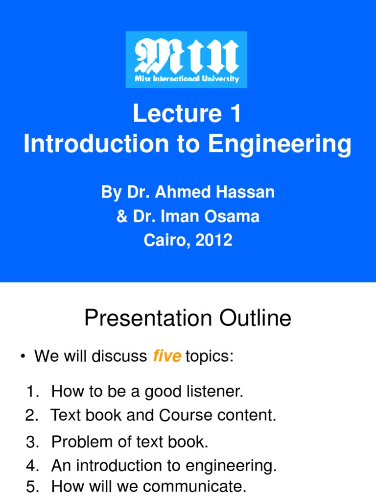 Lecture 1 - Introduction To Engineering | Download Free PDF | Machines ...