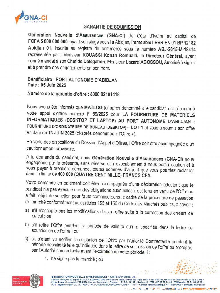 02 Cautions MATLOG - F 89.2025 PAA | PDF