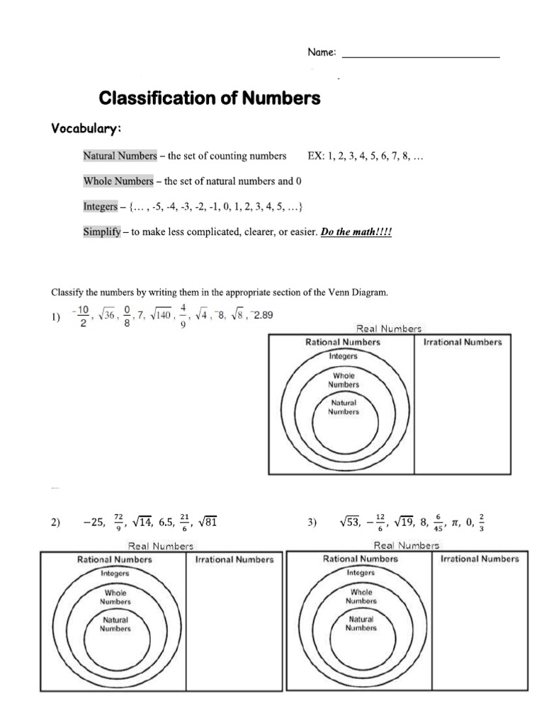Jan 06 - Classification of Rational & Irrational Numbers | PDF