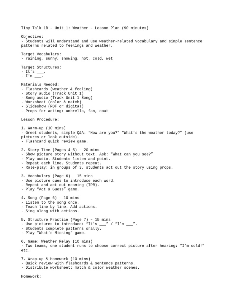 Lesson Plan Unit1 | PDF