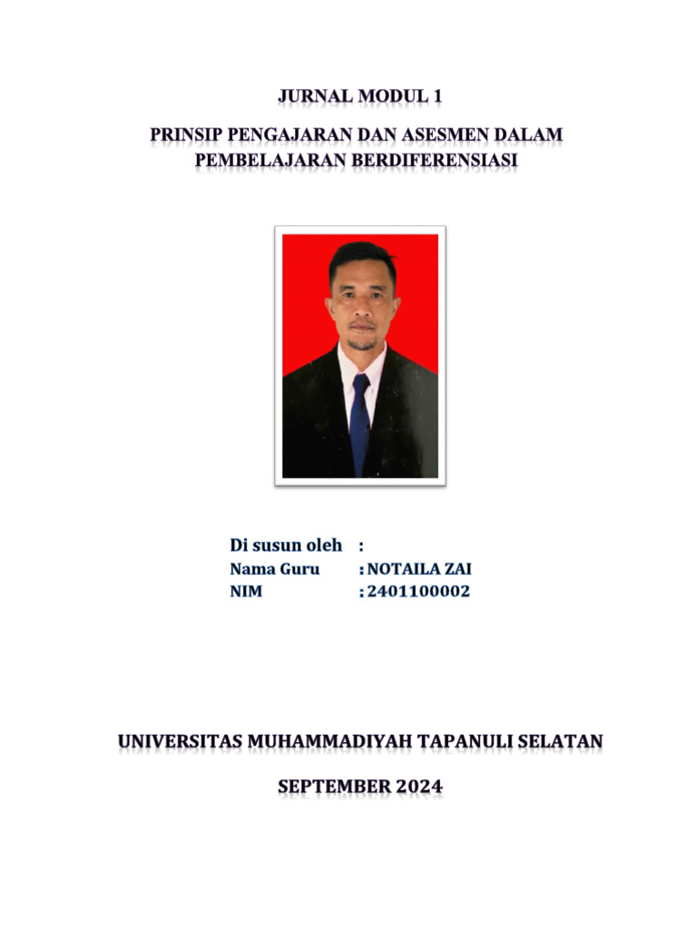2.jurnal Modul 1 Prinsip Pengajaran Dan Asesmen - Notaila Zai | PDF