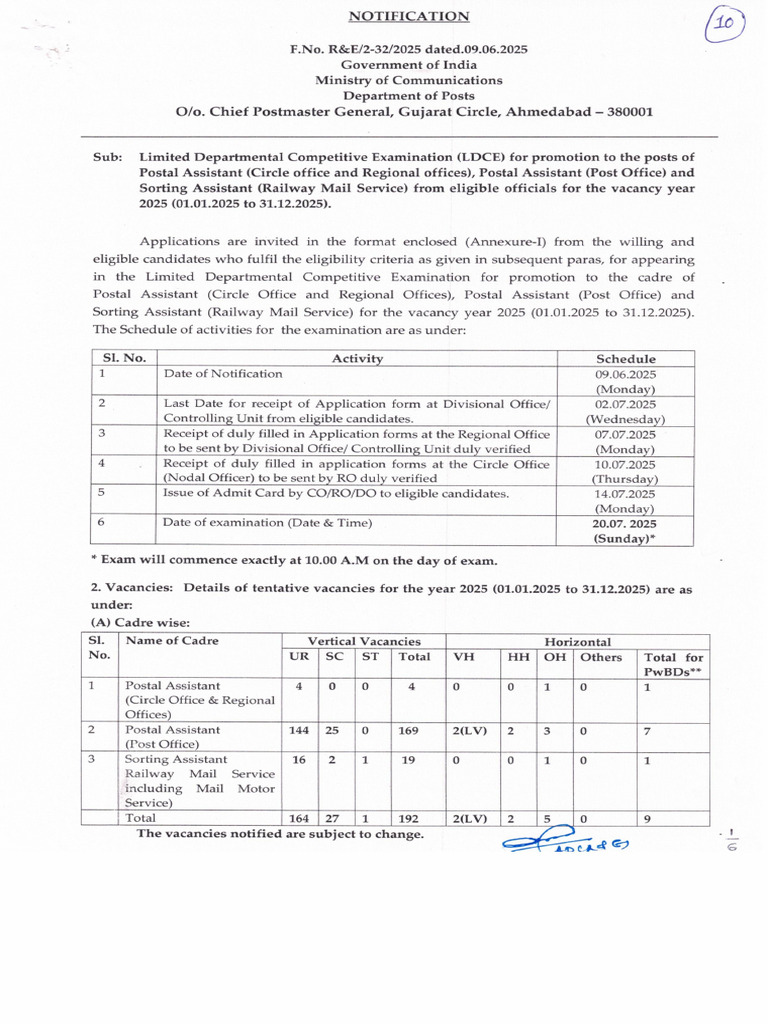 Notification LDCE PA SA 2025 | PDF