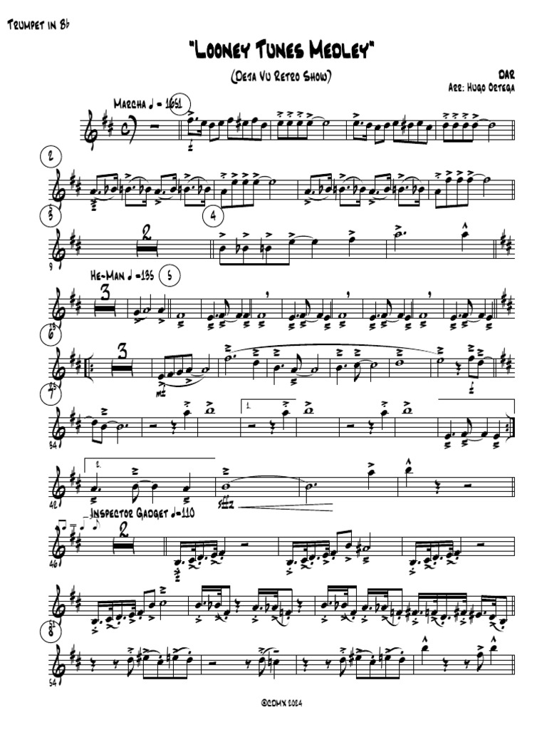 "Looney Tunes Medley" - Trumpet in BB | PDF