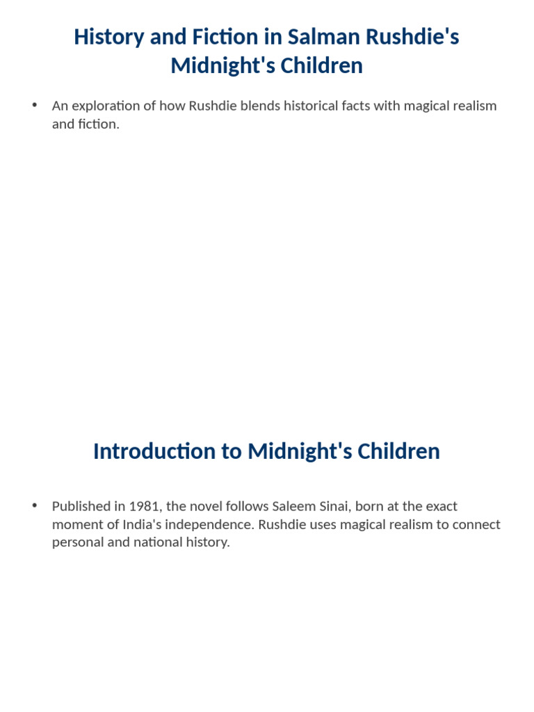 History and Fiction Midnights Children | PDF