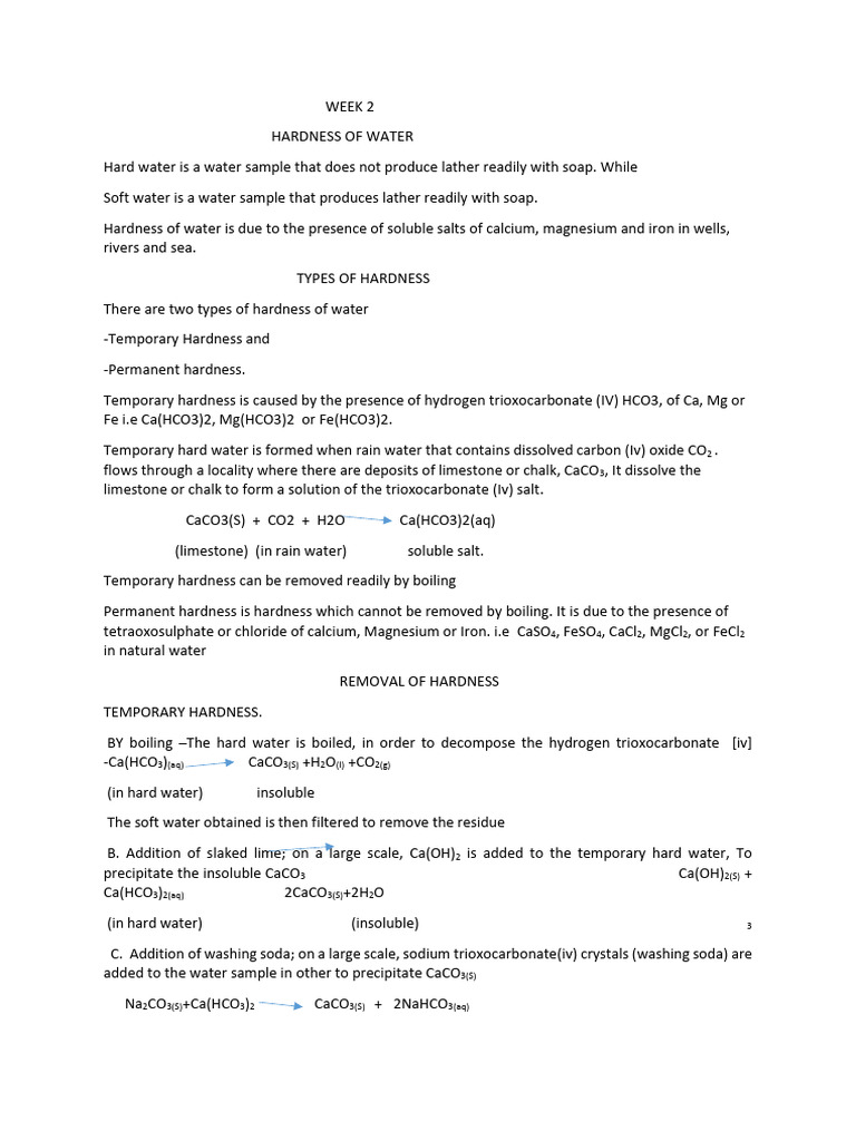 Hardness of Water | PDF | Calcium | Sodium Carbonate