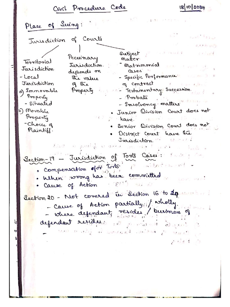 Civil Procedure Code Notes | PDF