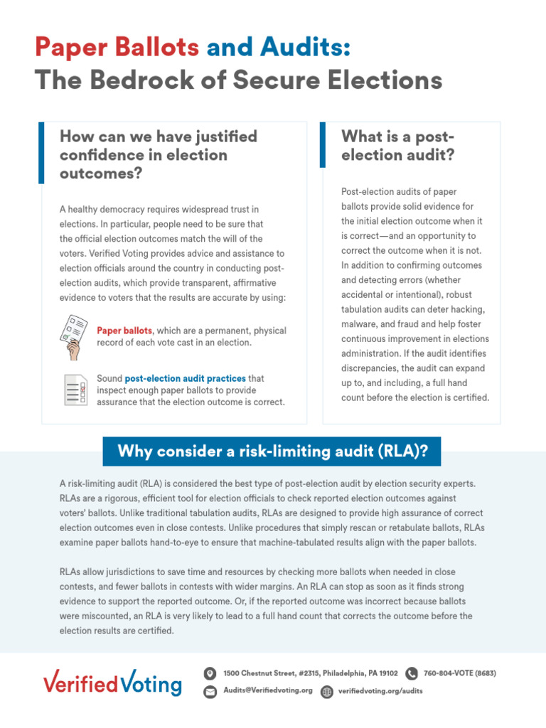 Why Adopt Post-Election Audits? | PDF | Audit | Political Events