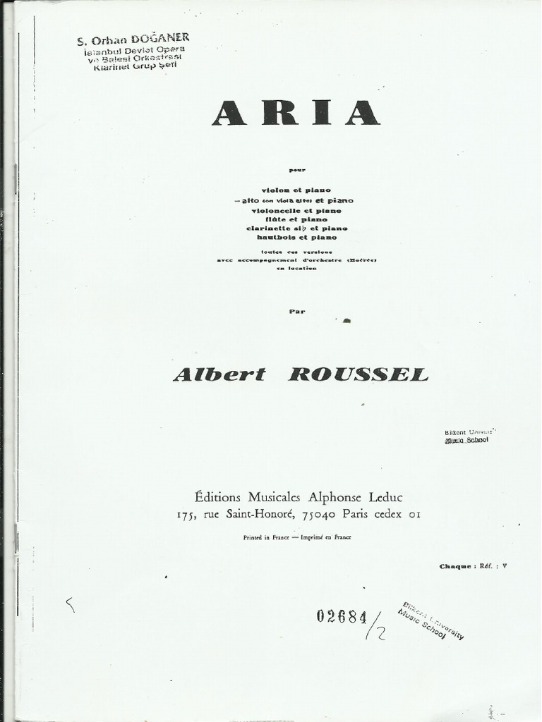 Albert Roussel Ari̇a | PDF