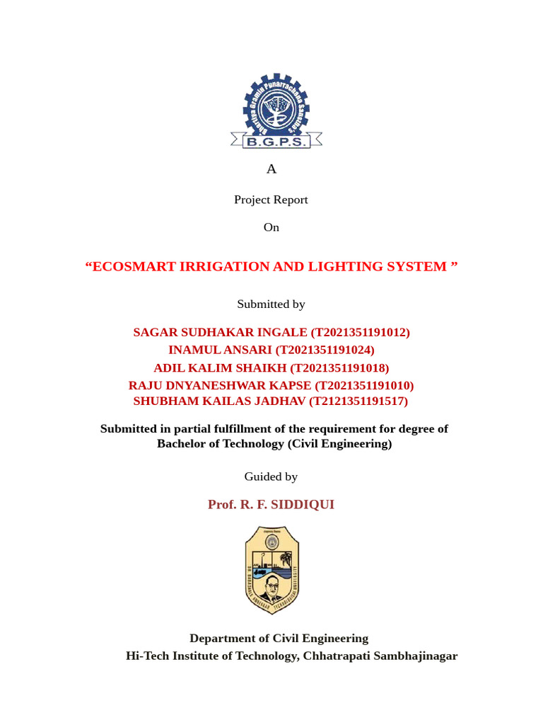 EcoSmart Irrigation and Lighting System MS | PDF | Energy Conservation ...