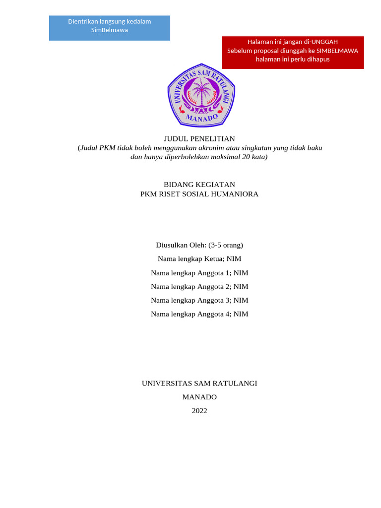 Panduan Penulisan Proposal PKM Riset | PDF
