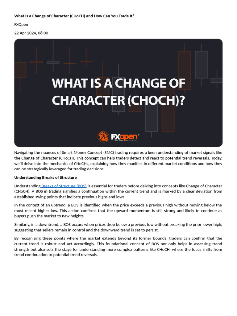 Change of Character or Break of Structure | PDF | Market Trend | Market ...