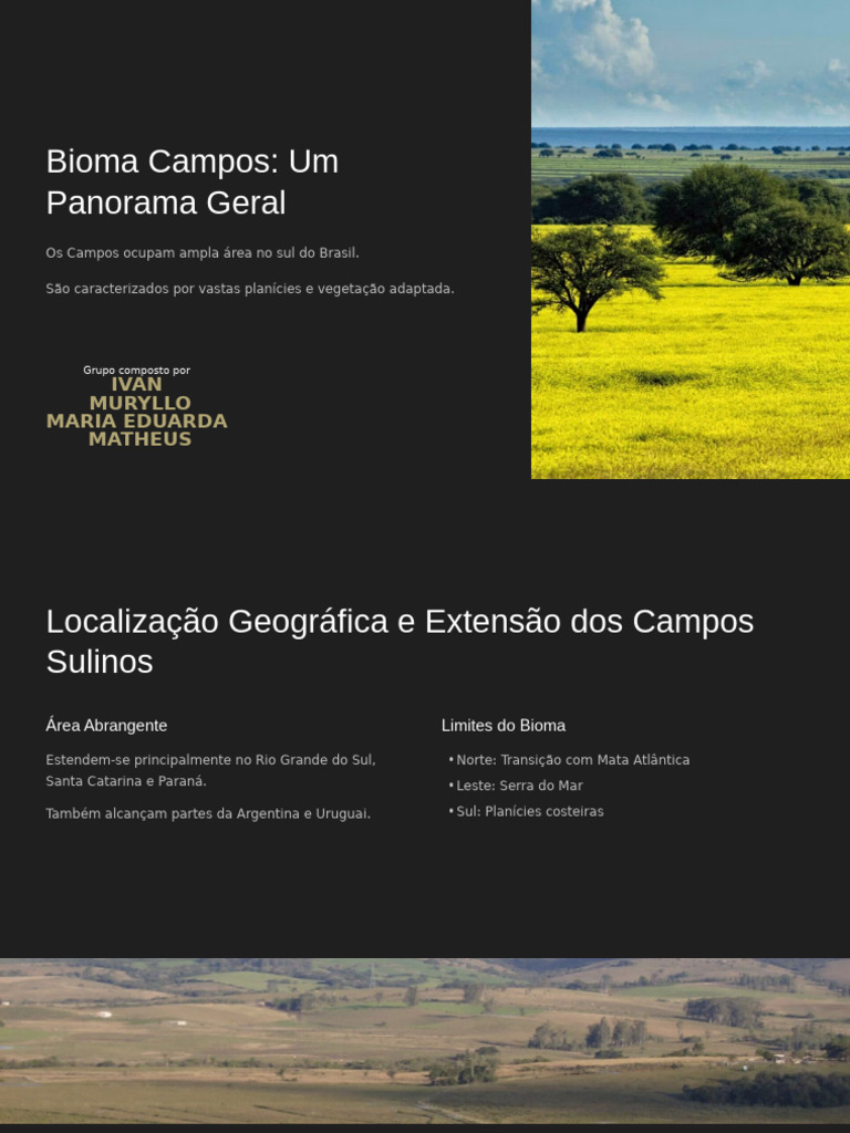 Bioma Campos: Características e Desafios | PDF | Pasto | Agricultura