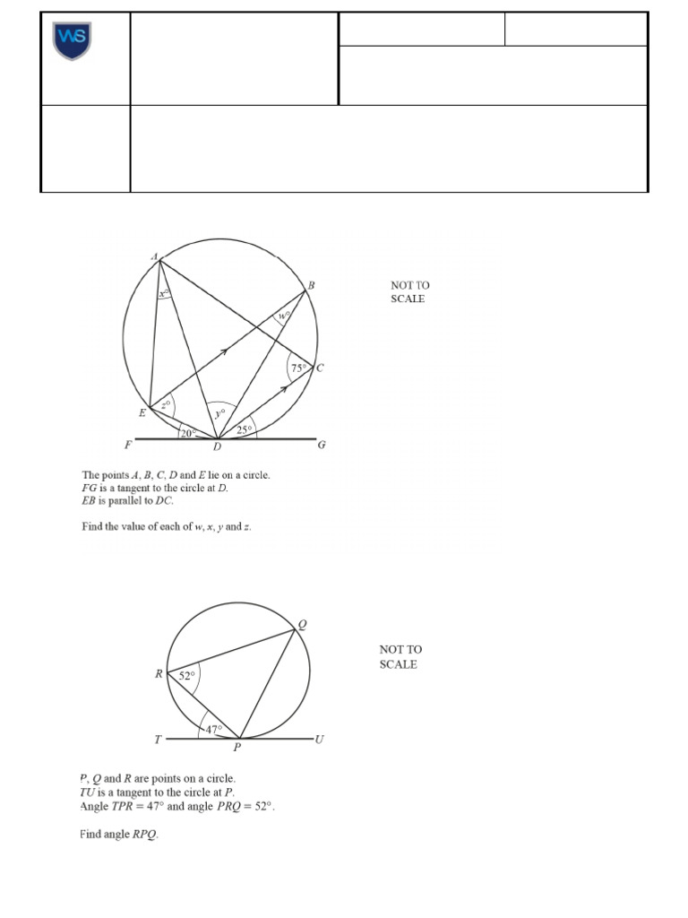 Y10 QP-circle Theorem Assignment | PDF