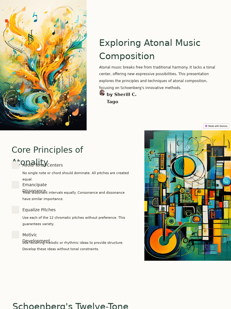 Exploring Atonal Music Composition | PDF | Harmony | Music Theory