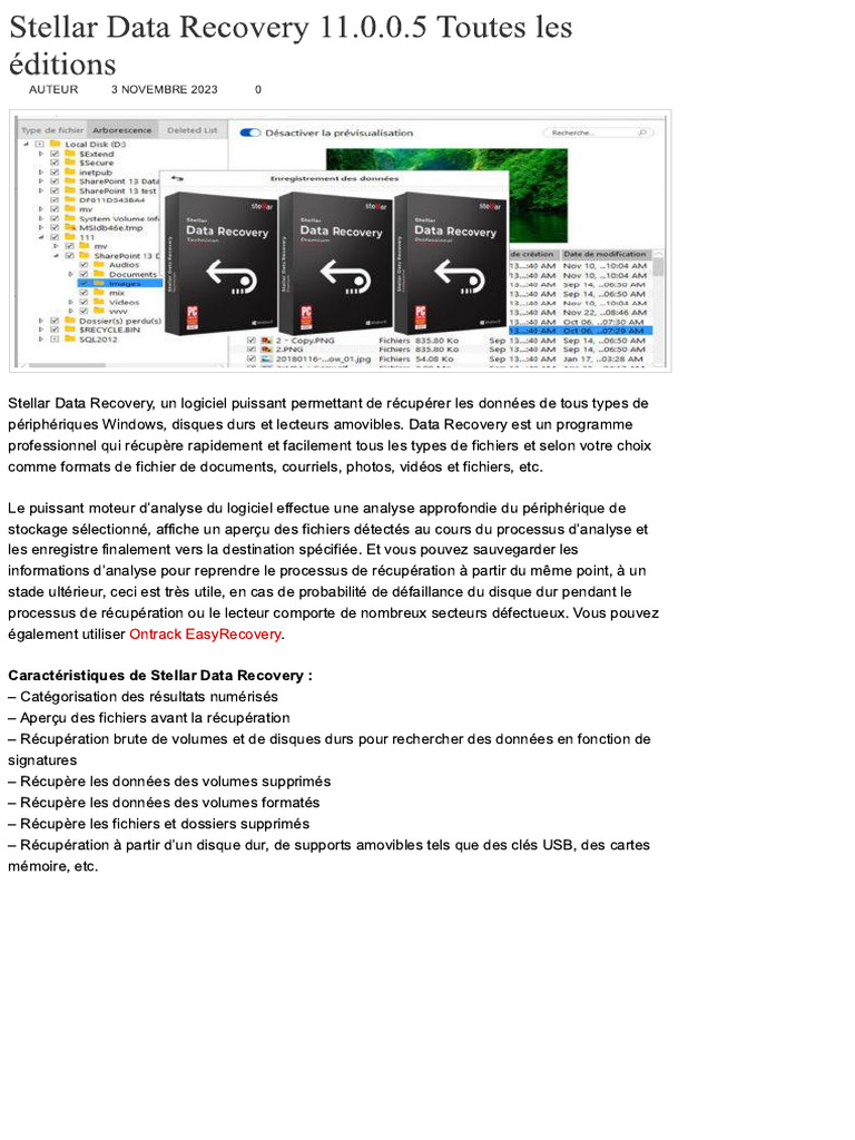 Stellar Data Recovery 11.0.0 | PDF