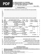 Standard Four English Exam Sample 2025 | PDF