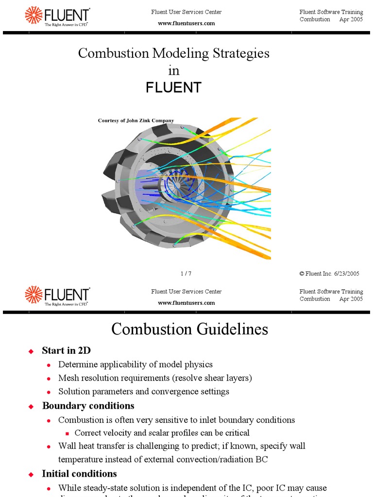 Combustion Modeling Strategies FLUENT | PDF | Gases | Turbulence