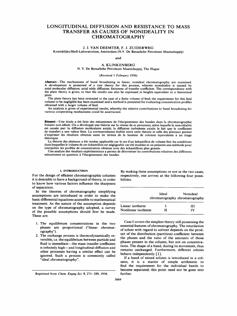 Longitudinal Diffusion and Resistance To Mass Transfer As Causes of ...