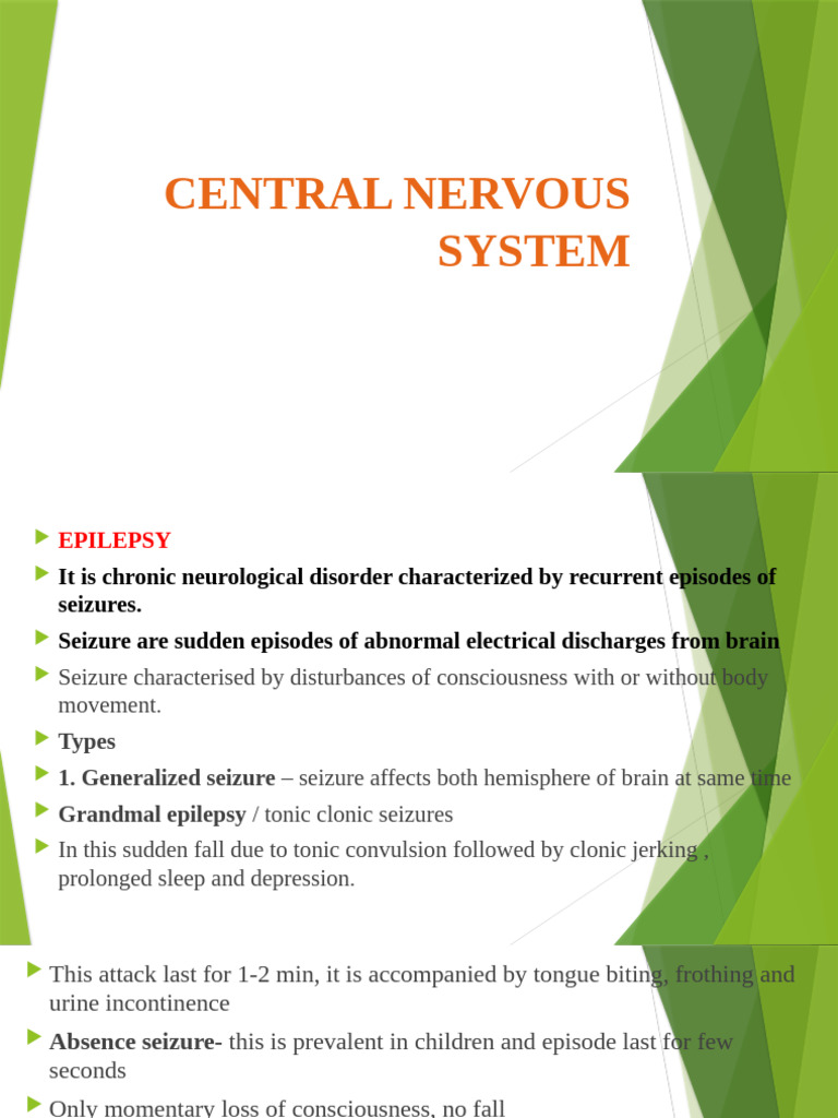 Cental Nervous System | PDF | Stroke | Epilepsy