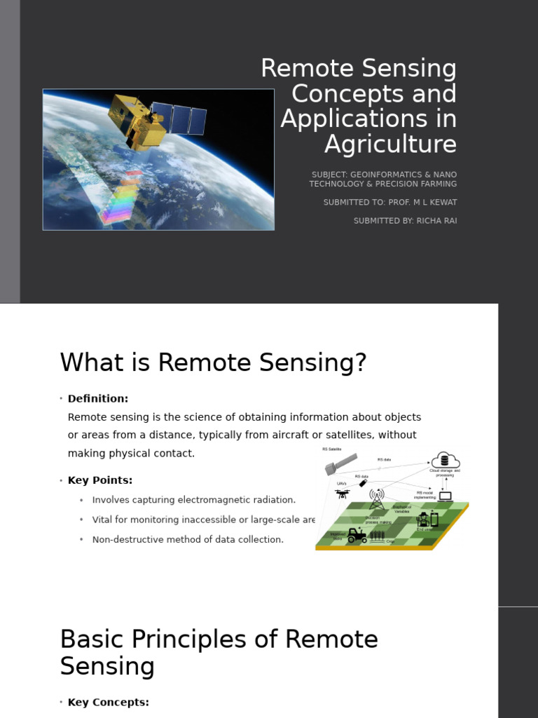 Remote Sensing in Agriculture Applications | PDF | Remote Sensing ...