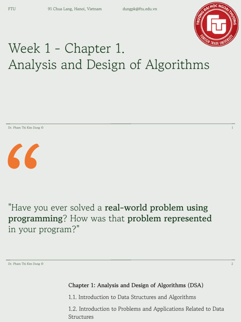 Week 1 - Chapter 1. Analysis and Design of Algorithms | PDF | Queue (Abstract Data Type ...