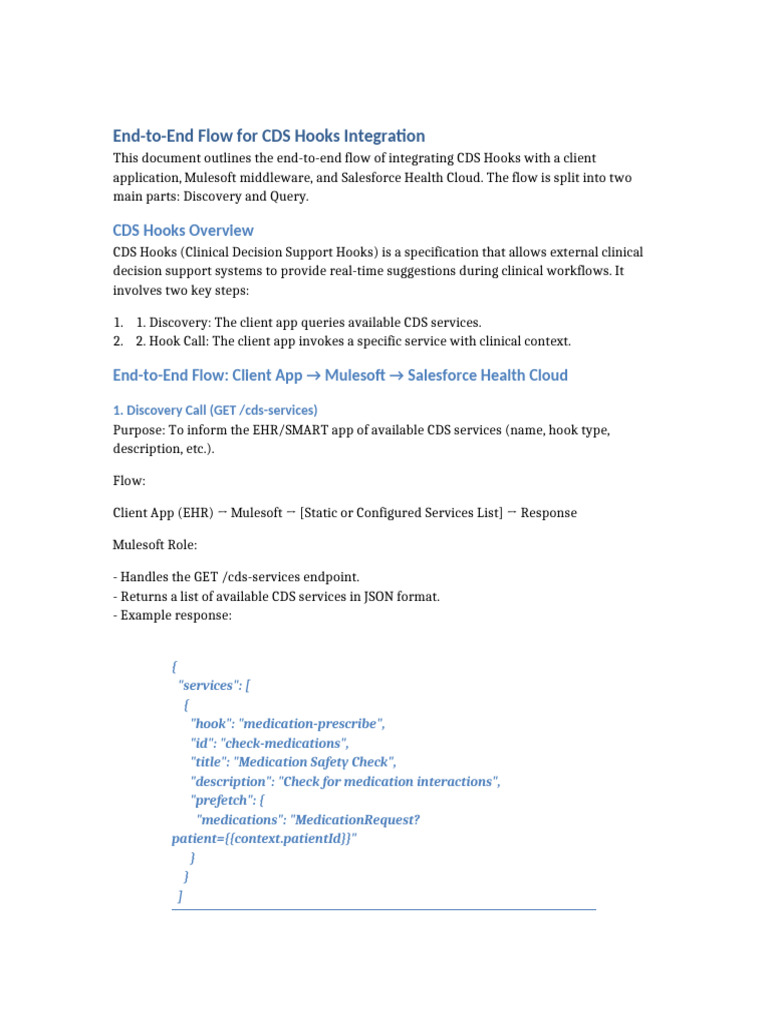 CDS Hooks Integration Workflow | PDF | Information Technology ...