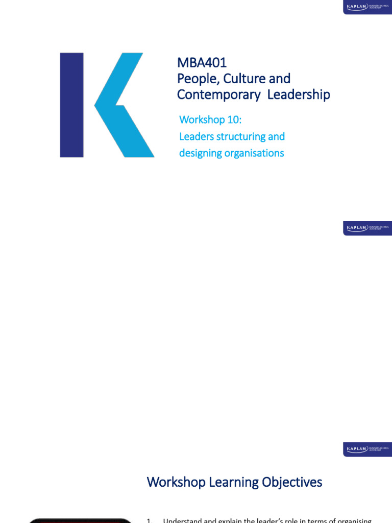 MBA401 - T3 - 2024-25 WK 10 - Struct + Design GL 24-10-24 | PDF | Organizational Structure ...