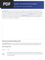 Gate 2025 Cse Syllabus | PDF