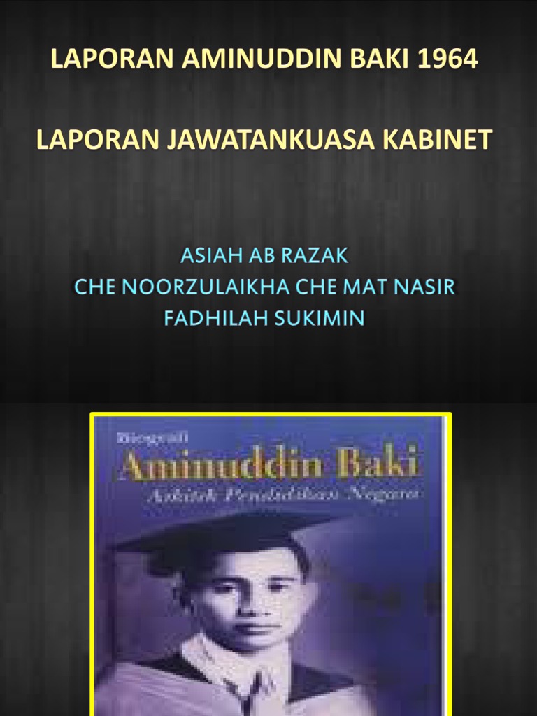Laporan Aminuddin Baki Dan Jawatankuasa Kabinet | PDF
