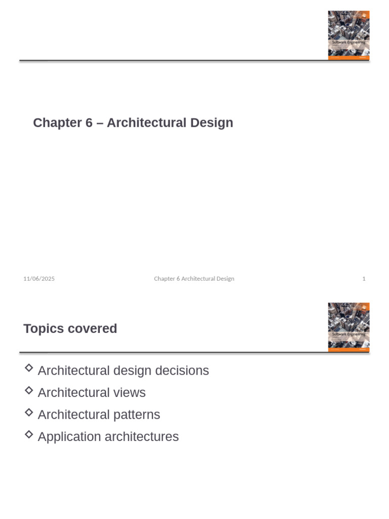 Ch6 Architectural Design | PDF | Model–View–Controller | Software Architecture