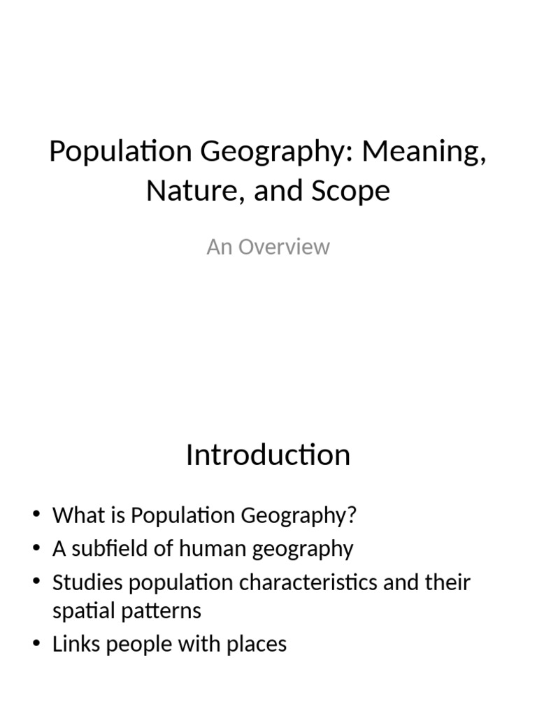Population Geography Presentation | PDF