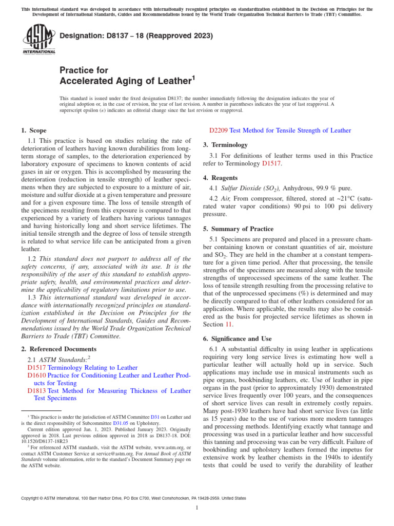 Accelerated Aging Test for Leather | PDF | Valve | Pipe (Fluid Conveyance)