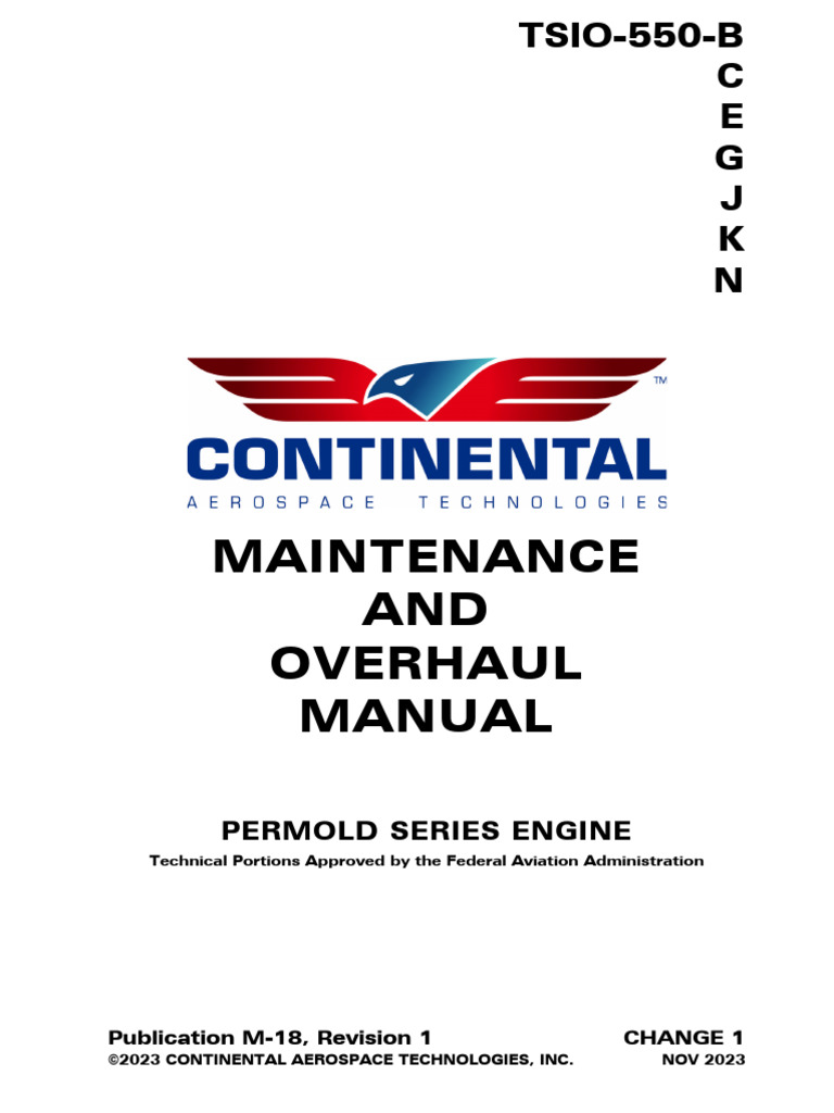 TSIO 550 Maintenance and OVH Manual NOV 2023 | PDF | Engines | Internal ...