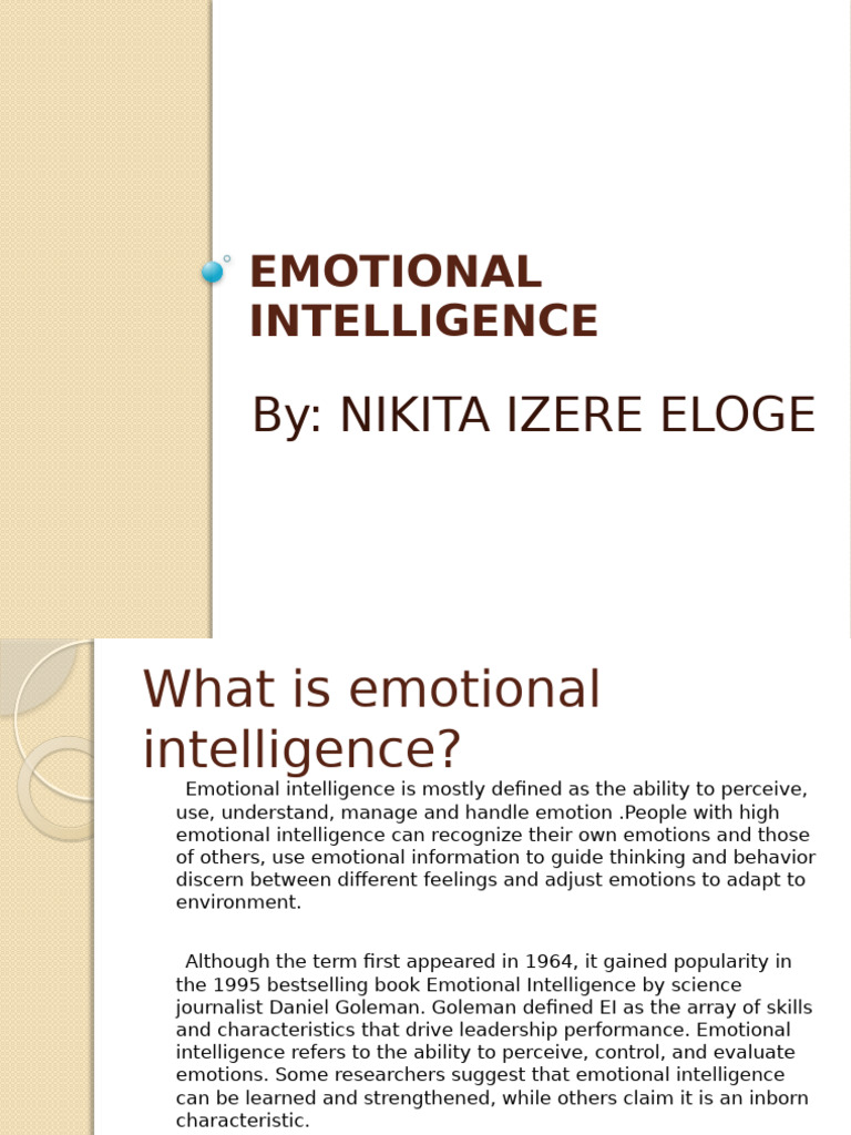 Understanding Emotional Intelligence | PDF