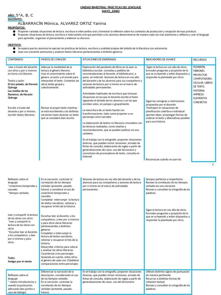 2° Bimestral Mayo Junio Practicas Del Lenguaje | PDF | Narración | Puntuación