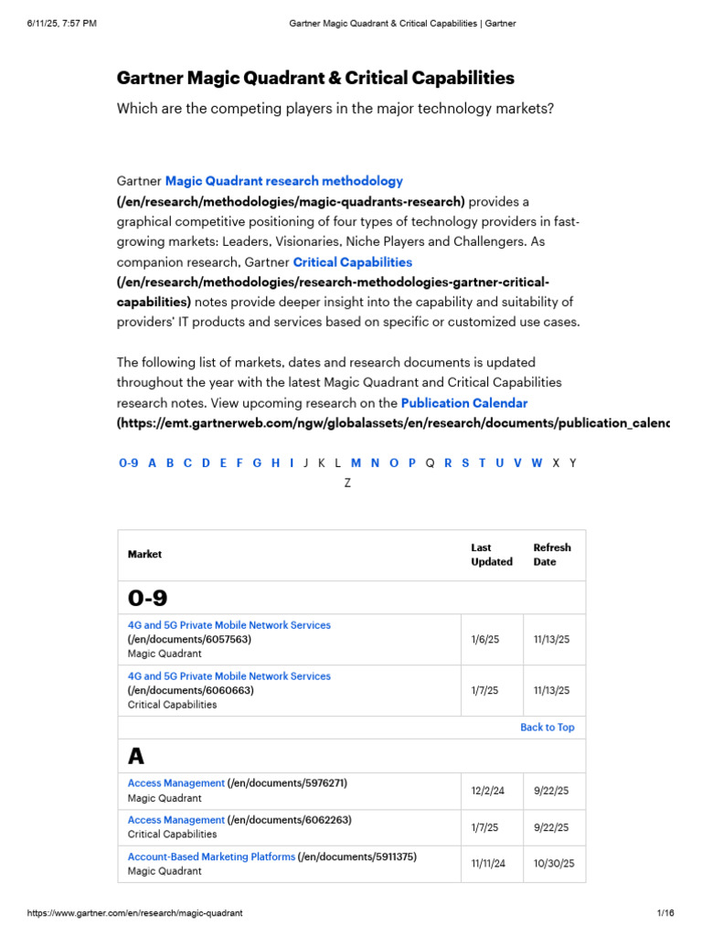 Gartner Magic Quadrant & Critical Capabilities _ Gartner | PDF ...